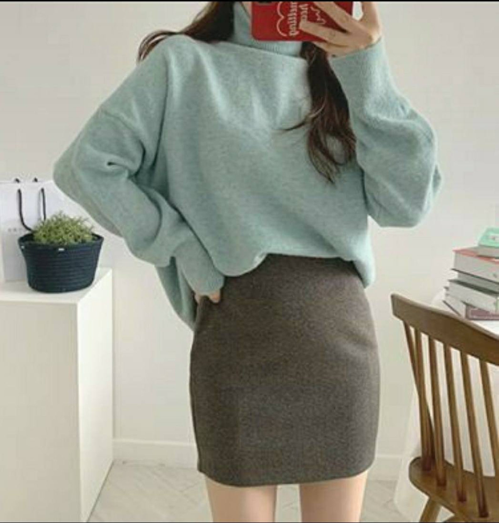 MOI Women's Turtleneck Pastel Wool Sweater - Etsy