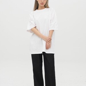 Women’s Half Sleeve Overfit Thick and Soft Cotton Top for Four Seasons ...