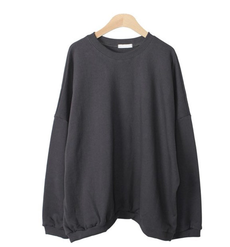 Women’s Loose Fit Solid Simple Cotton Sweatshirts for Fall and Spring ...