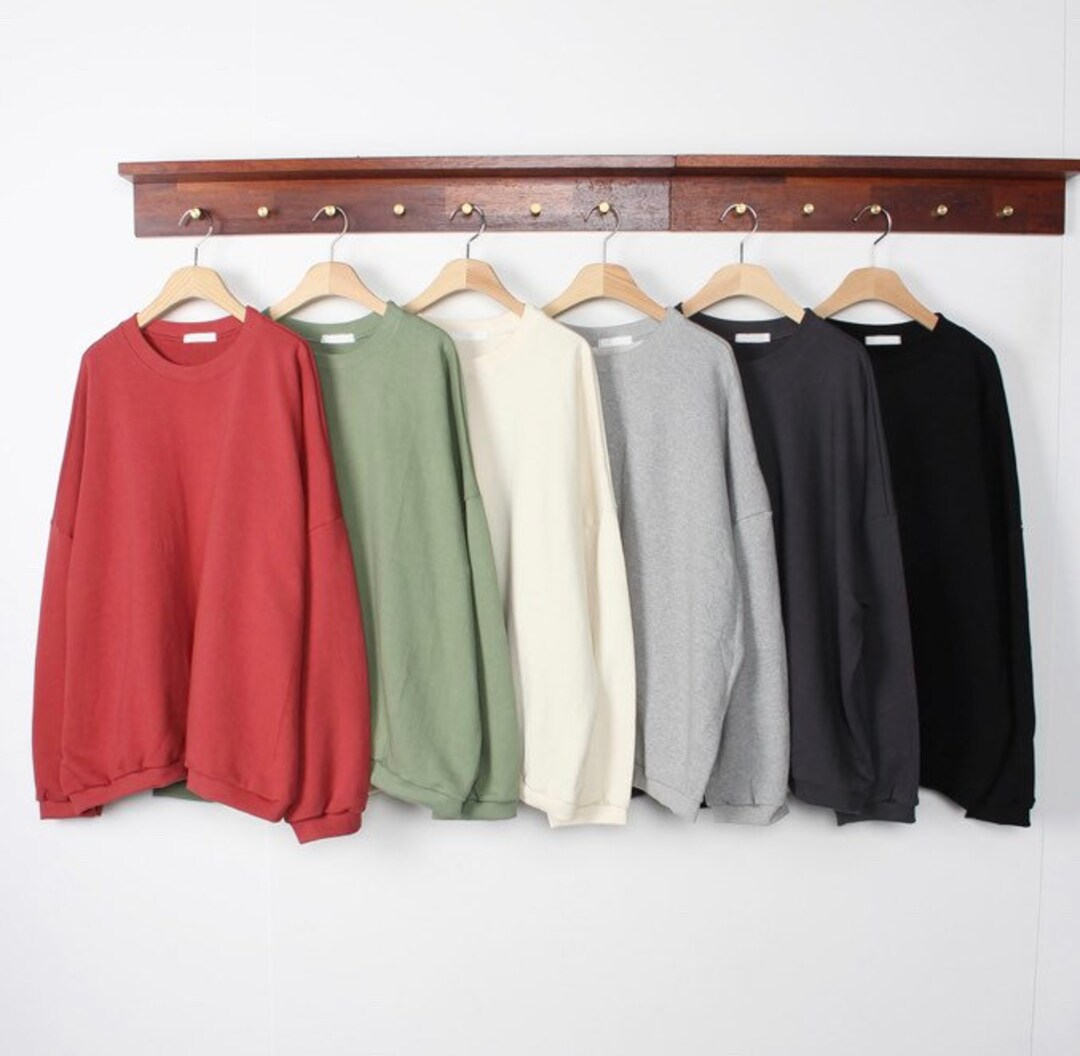 Women’s Loose Fit Solid Simple Cotton Sweatshirts for Fall and Spring ...