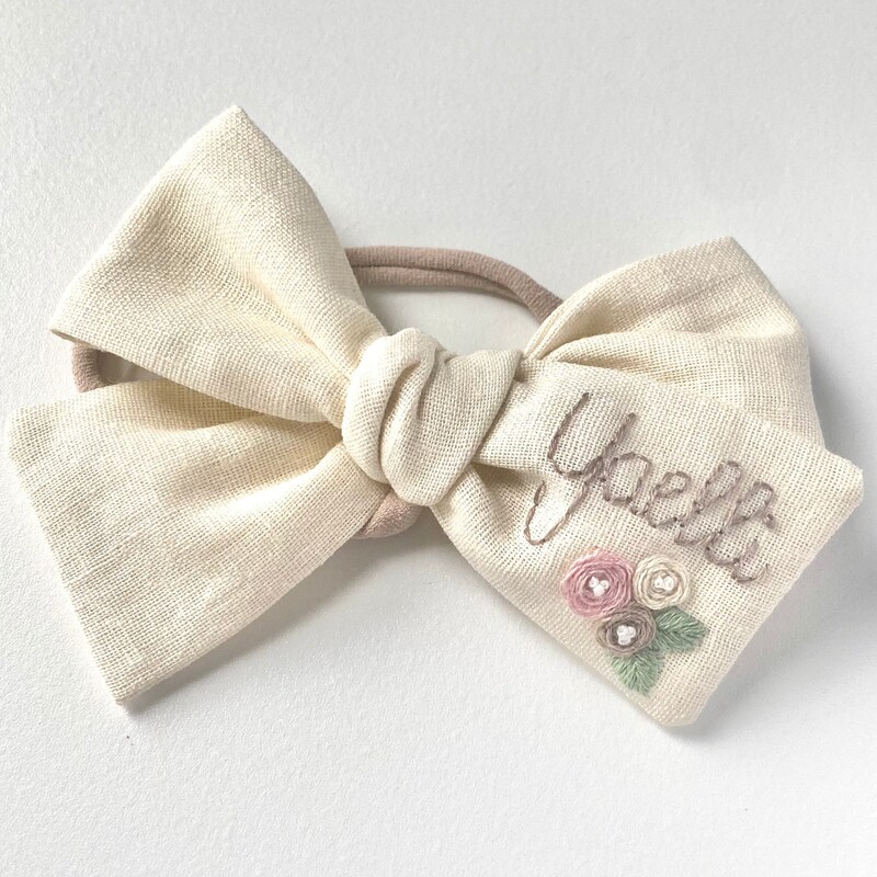Embroidered Bow - Etsy