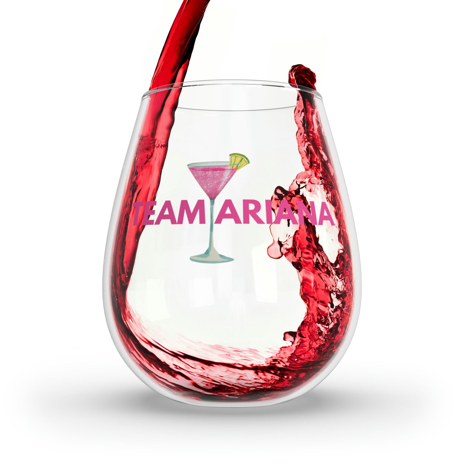 Team Ariana Stemless Wine Glass, Team Ariana VPR Gift, Bravo Wine Glass ...
