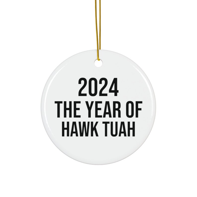 Hawk Tuah Ceramic Ornament, Hawk Tuah Gift, Hawk Tuah Christmas ...