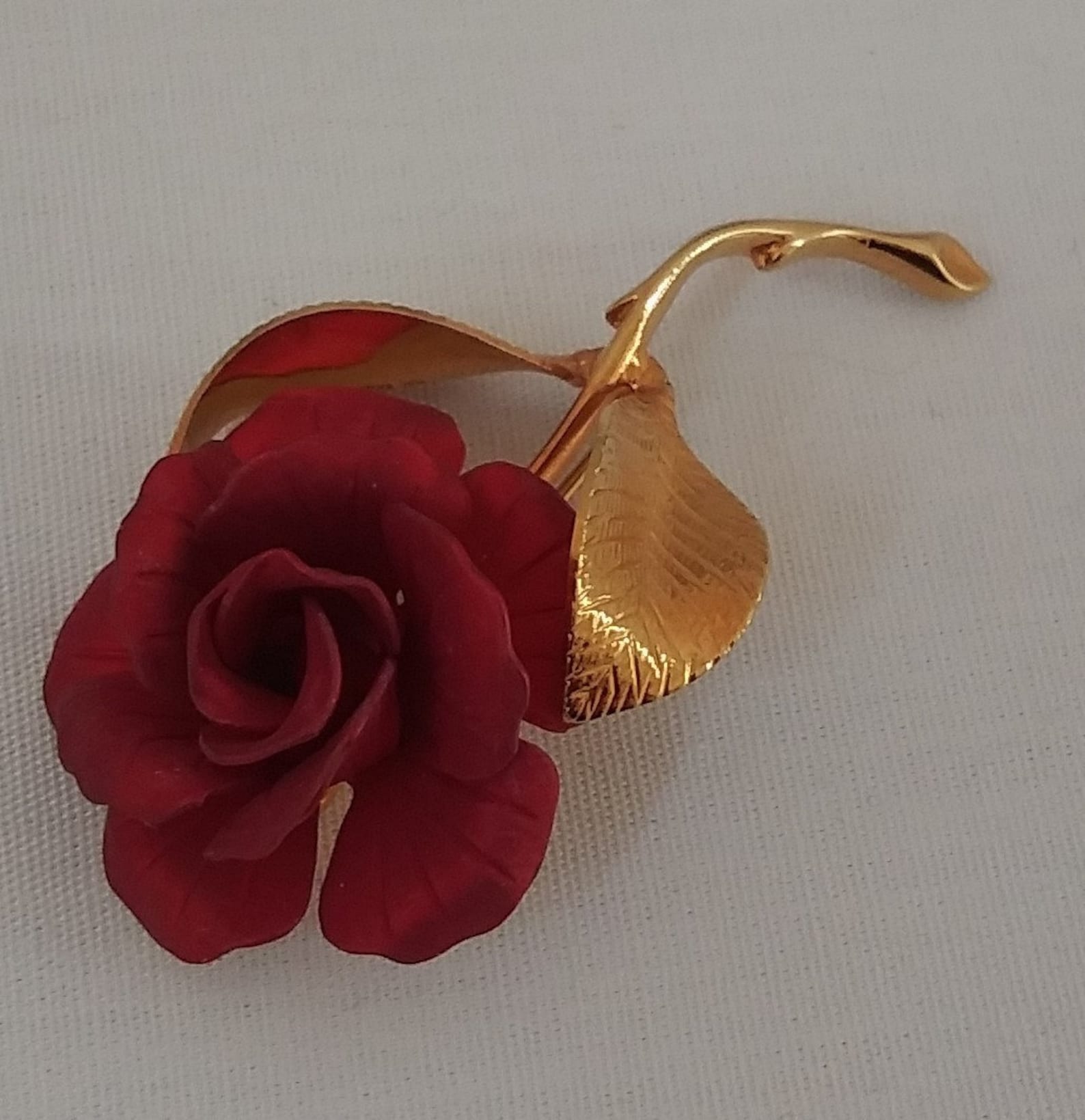 Red Rose Vintage Floral Brooch - Signed by Cerrito - Etsy
