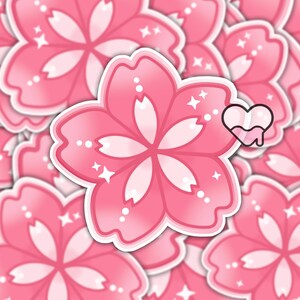 Sakura Flower Die Cut Sticker Sakura Sticker, Kawaii Sticker, Cute ...