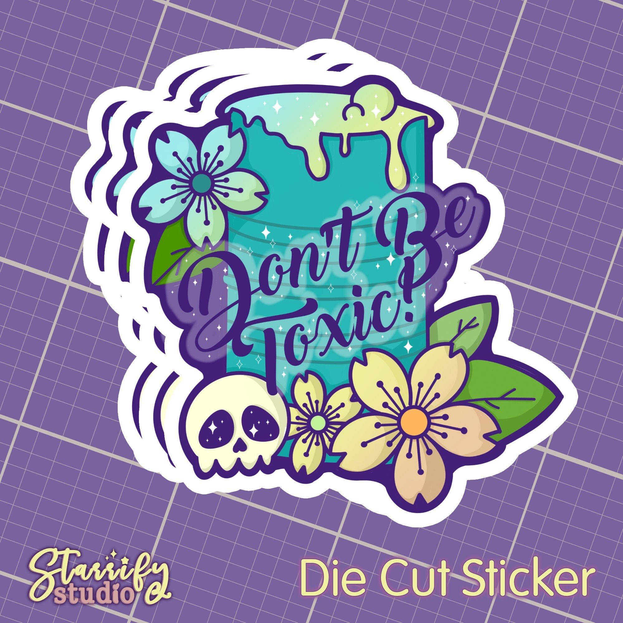 Don't Be Toxic Die Cut Sticker Toxic Sticker Funny | Etsy