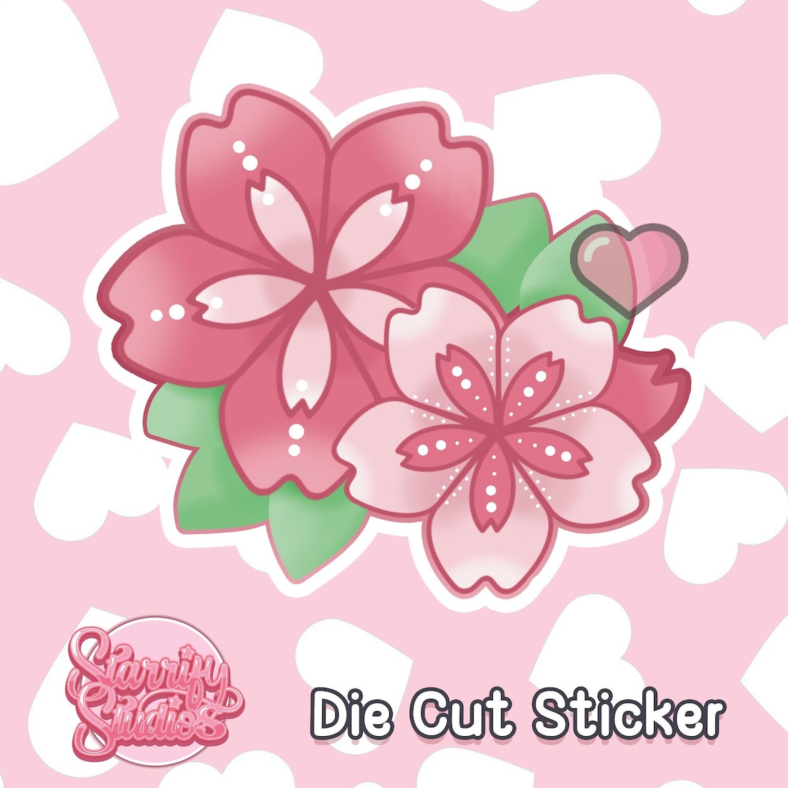 Sakura Floral Die Cut Sticker Sakura Sticker Kawaii - Etsy