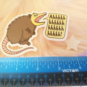 Ahhhhhhh Possum Die Cut Sticker Possum Stickers Kawaii - Etsy