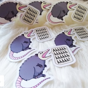 Ahhhhhhh Possum Die Cut Sticker Possum Stickers Kawaii - Etsy