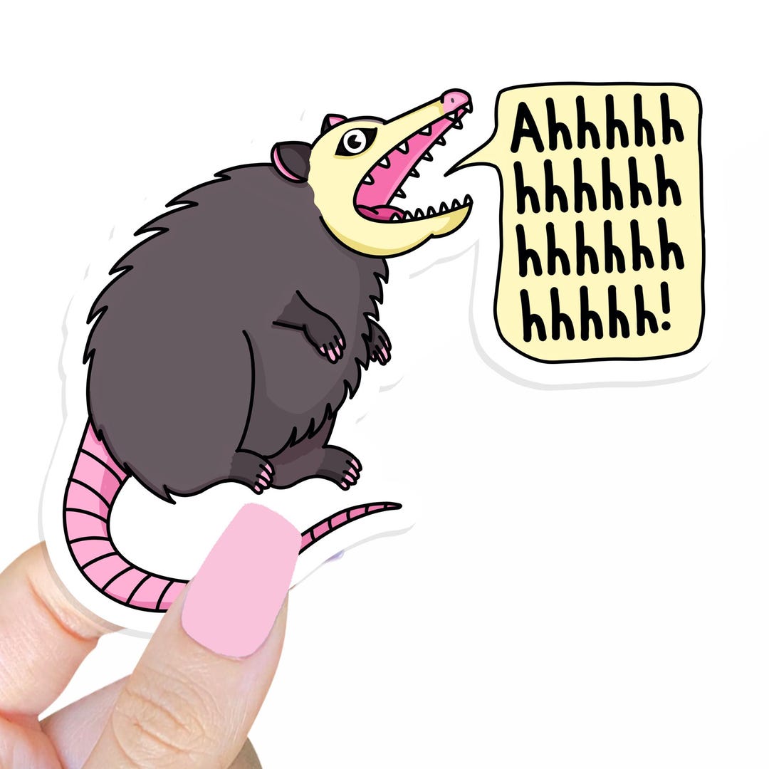 Ahhhhhhh Possum Die Cut Sticker - Possum Stickers, Kawaii Sticker ...