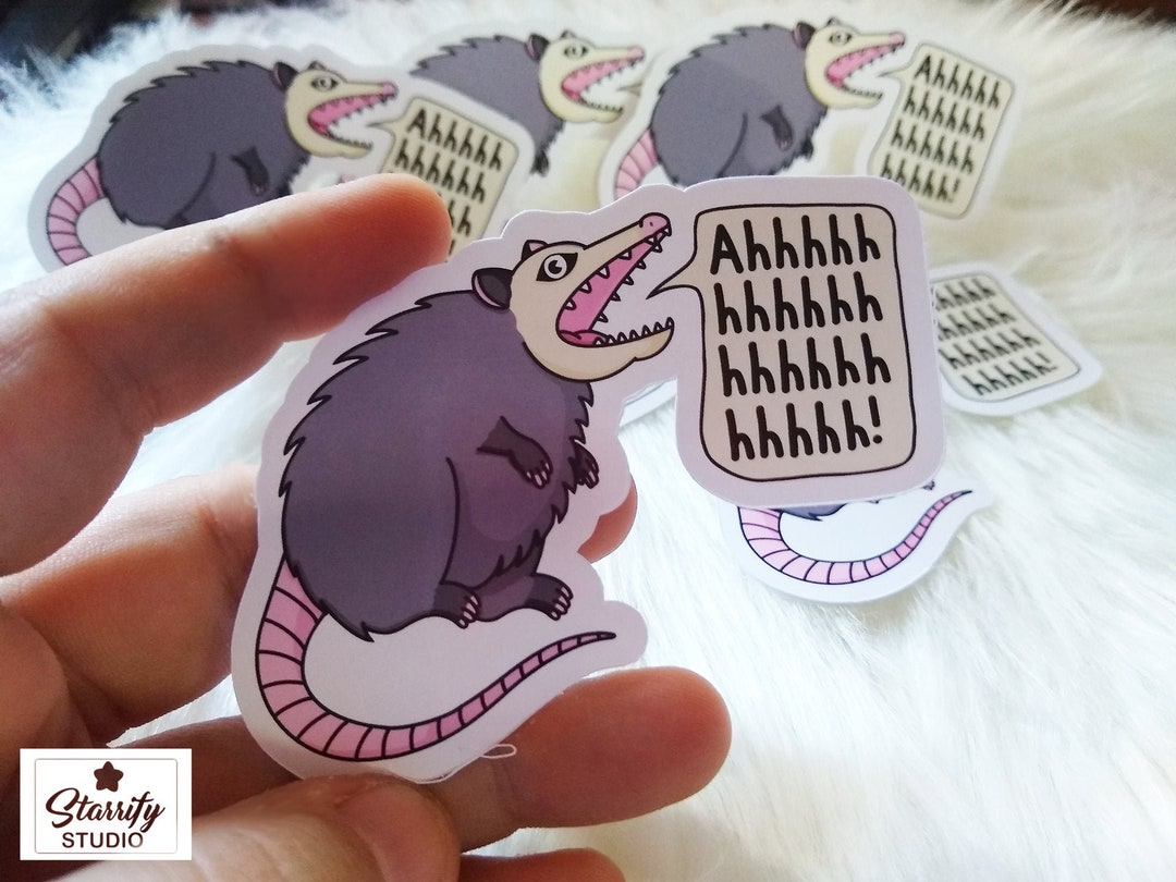 Ahhhhhhh Possum Die Cut Sticker Possum Stickers Kawaii - Etsy