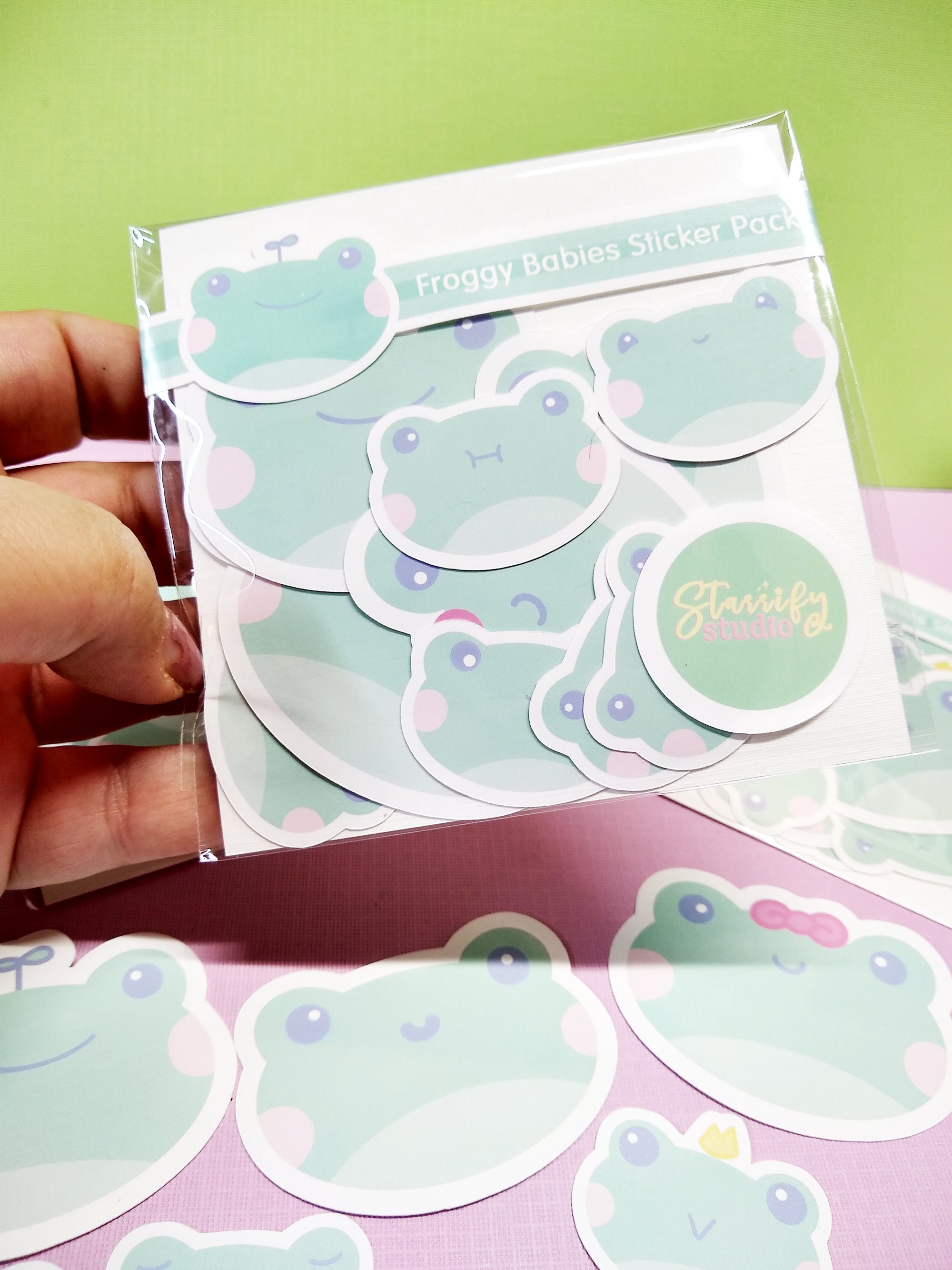 Froggy Babies Sticker Pack Pastel Stickers Frog Stickers | Etsy