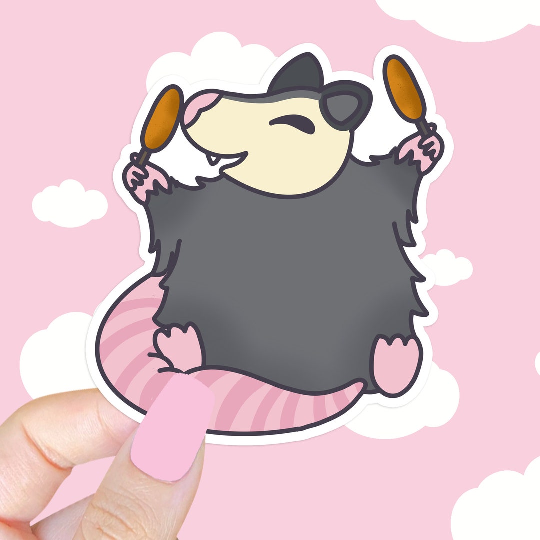 Corndog Possum Die Cut Sticker Cute Possum Sticker, Kawaii Sand Cute ...