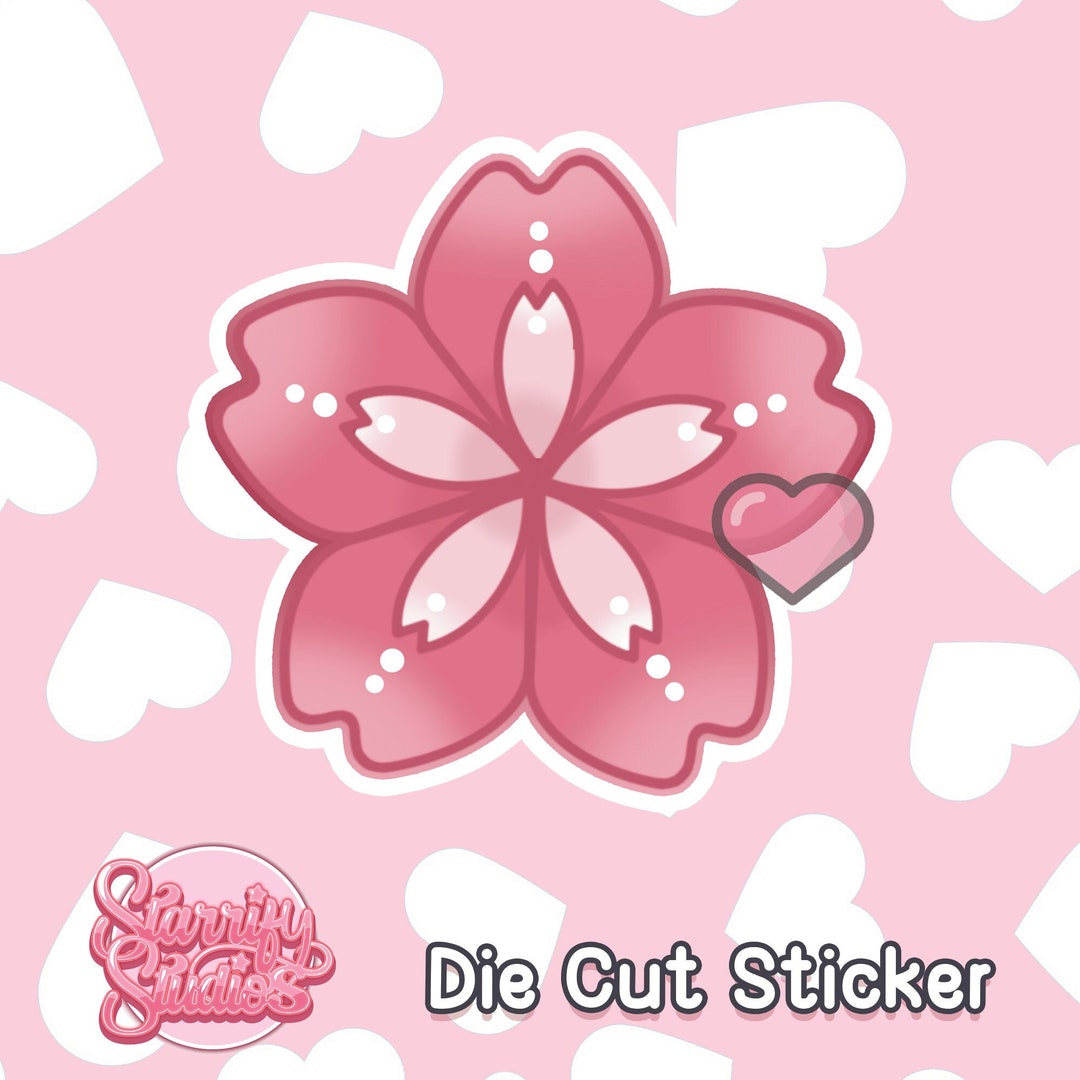 Sakura Flower Die Cut Sticker Sakura Sticker Kawaii - Etsy