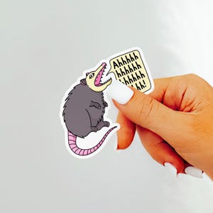 Ahhhhhhh Possum Die Cut Sticker - Possum Stickers, Kawaii Sticker ...