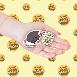 Ahhhhhhh Possum Die Cut Sticker - Possum Stickers, Kawaii Sticker ...