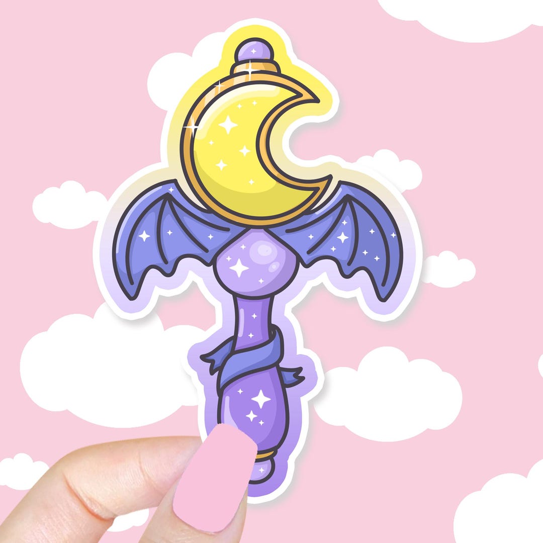 Magical Girl Bat Wand Sticker: Kawaii Sticker Art - Etsy