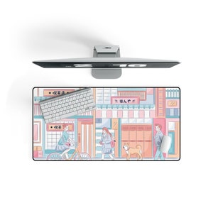 Hand-drawn Japanese Anime Desk Mat Kawaii Desk Mat - Etsy