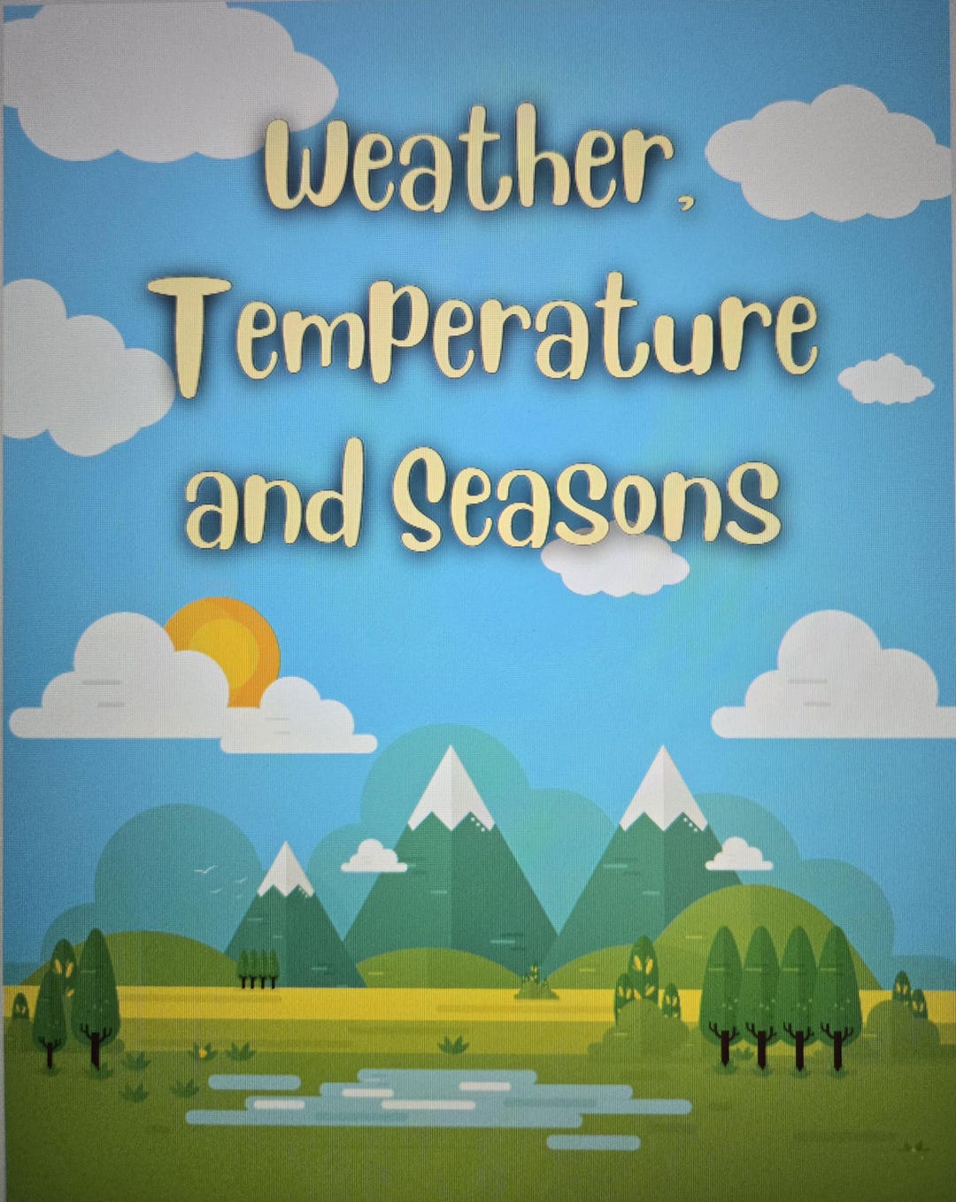Weather Vocabulary, Temperature and Seasons Packet (40pgs) Digital ...