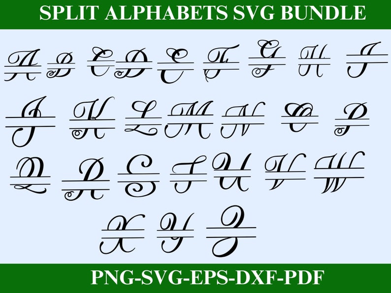 Split Monogram Alphabet Svg Split Monogram Svg Monogram Name - Etsy