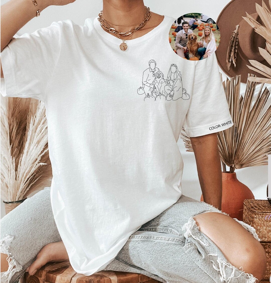 Fall Custom Portrait From Photo, Outline Photo Shirt, Custom Photo ...