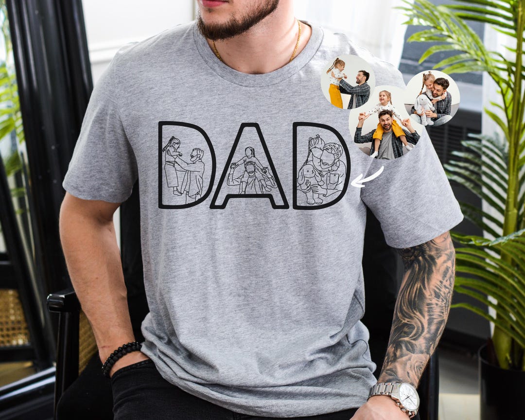 Custom Photo Shirt for Dad, Father's Day Tshirt, Personalized Dad ...