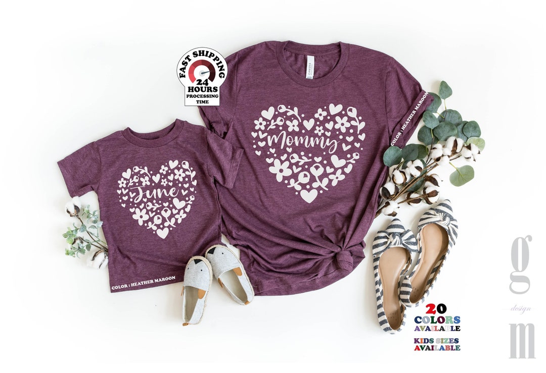 Heart Mom Shirt, Mom and Me Shirt , Mommy and Me Shirts, Mothers Day ...