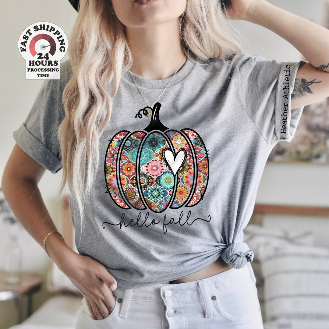 Hello Fall Shirt ~ Pumpkin Shirt, Thanksgiving Tee, Cute Fall Shirt ...