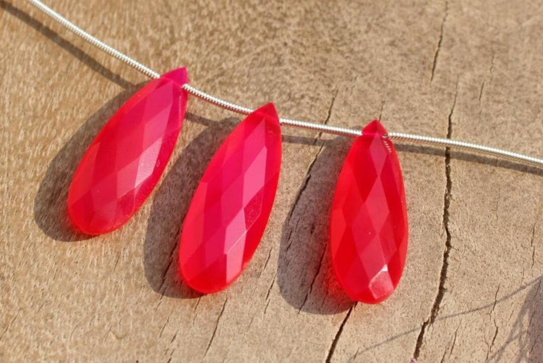 Pink Onyx Faceted Pears Strand,pink Pear Strand,pink Onyx Biolette ...