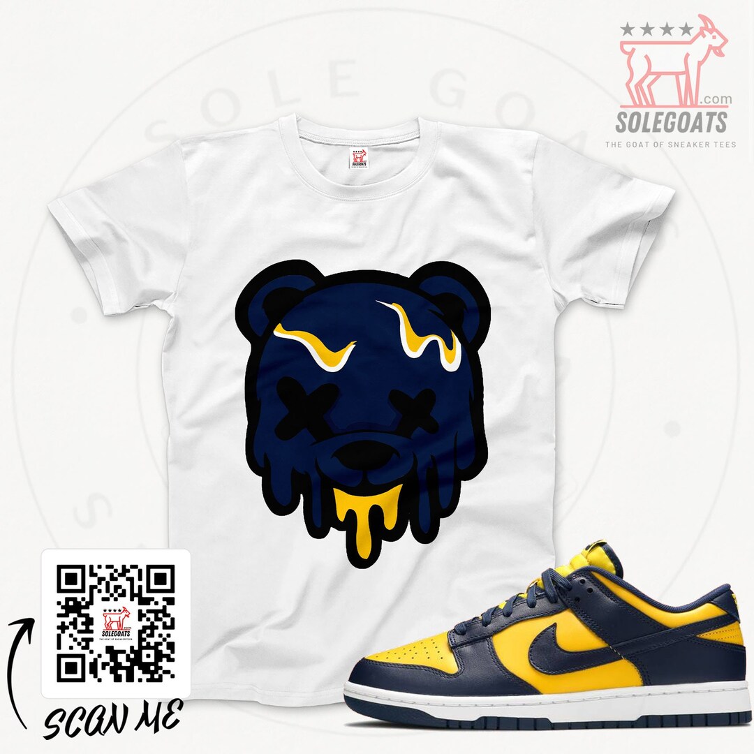 Dunk Low Michigan T-Shirt Sneaker Matching Shirts Drip Teddy Bear T ...