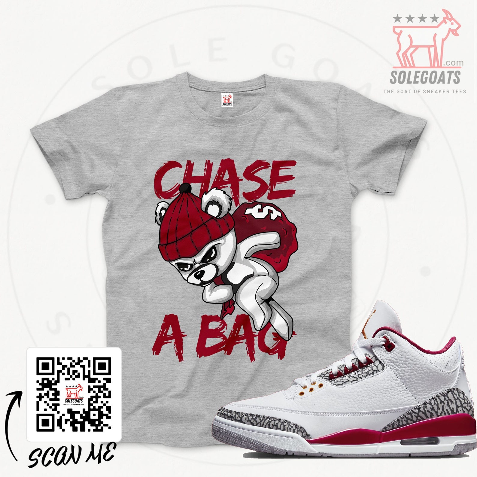 Jordan Retro 3 Cardinal Red T-shirt Sneaker Matching Shirts - Etsy