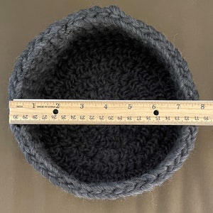 Charcoal Gray RECYCLED Yarn Crocheted Catch-all Basket, Chunky Heavy ...