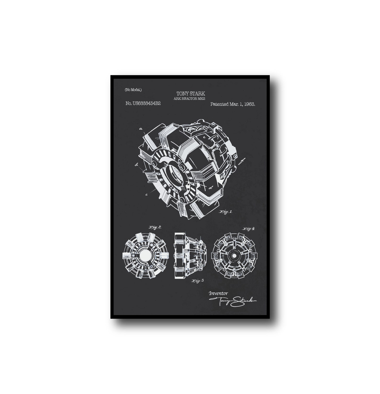 Arc Reactor Iron Man Avengers Patent Poster Print | Etsy