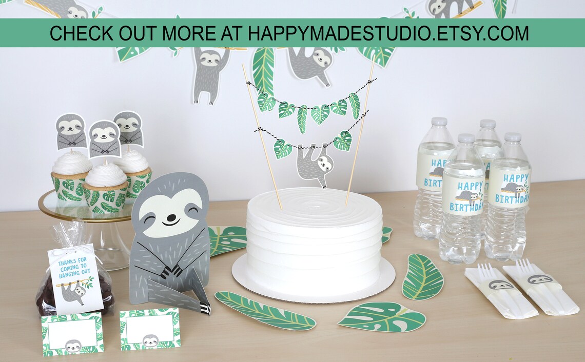 Sloth Birthday Banner - Etsy