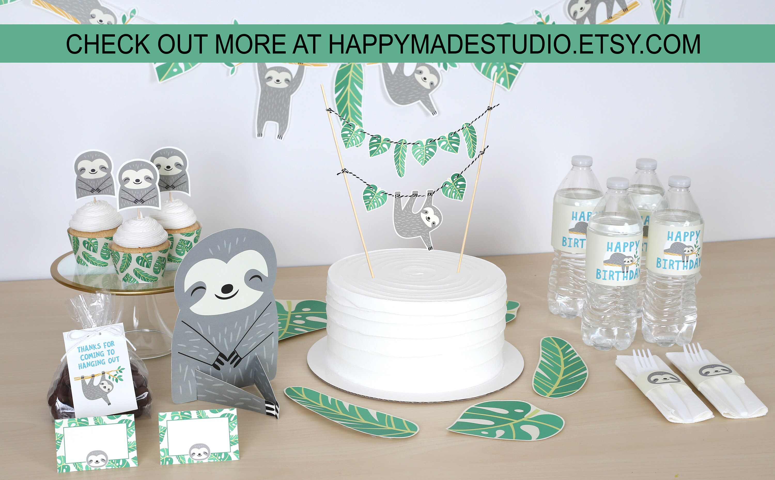 Sloth Birthday Banner - Etsy