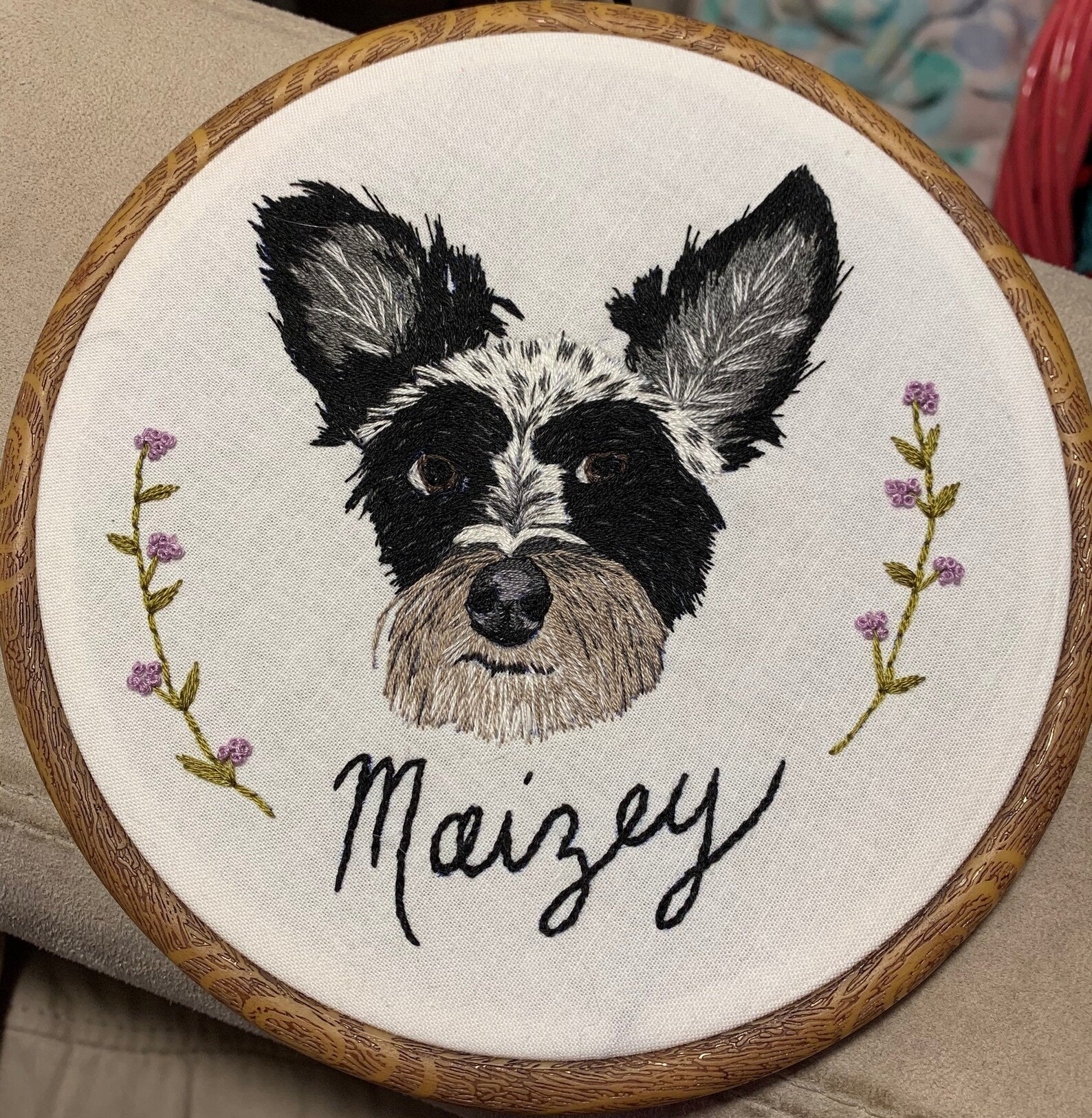 Custom Embroidered Pet Portrait | Etsy