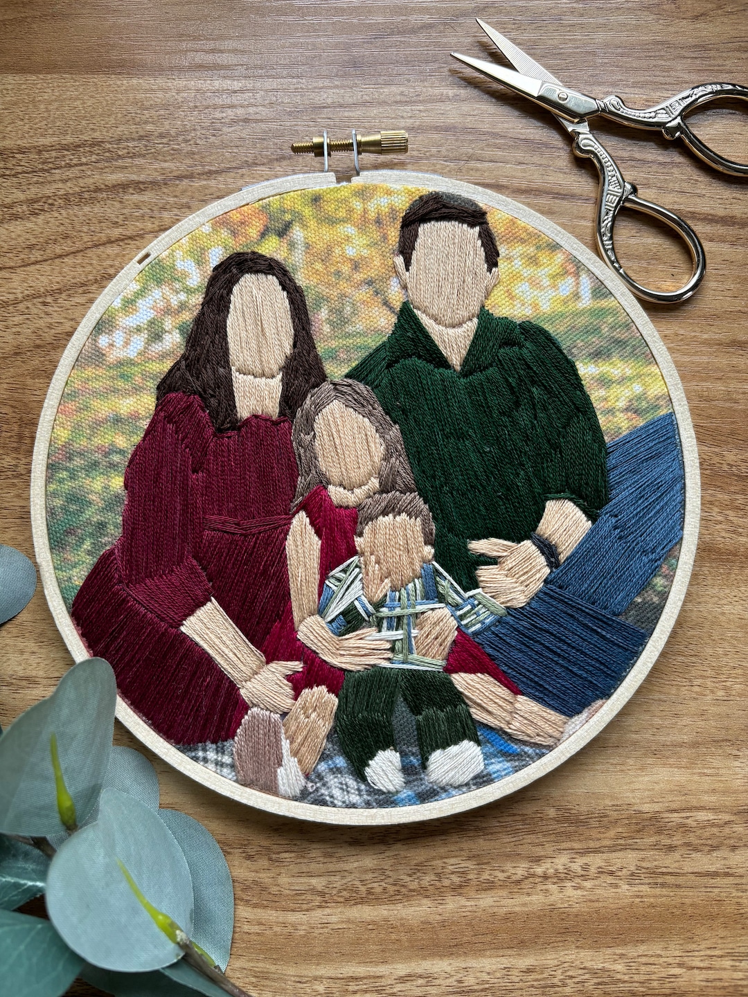 Photo Portrait Embroidery | Family Photo Embroidery | Couple Photo ...