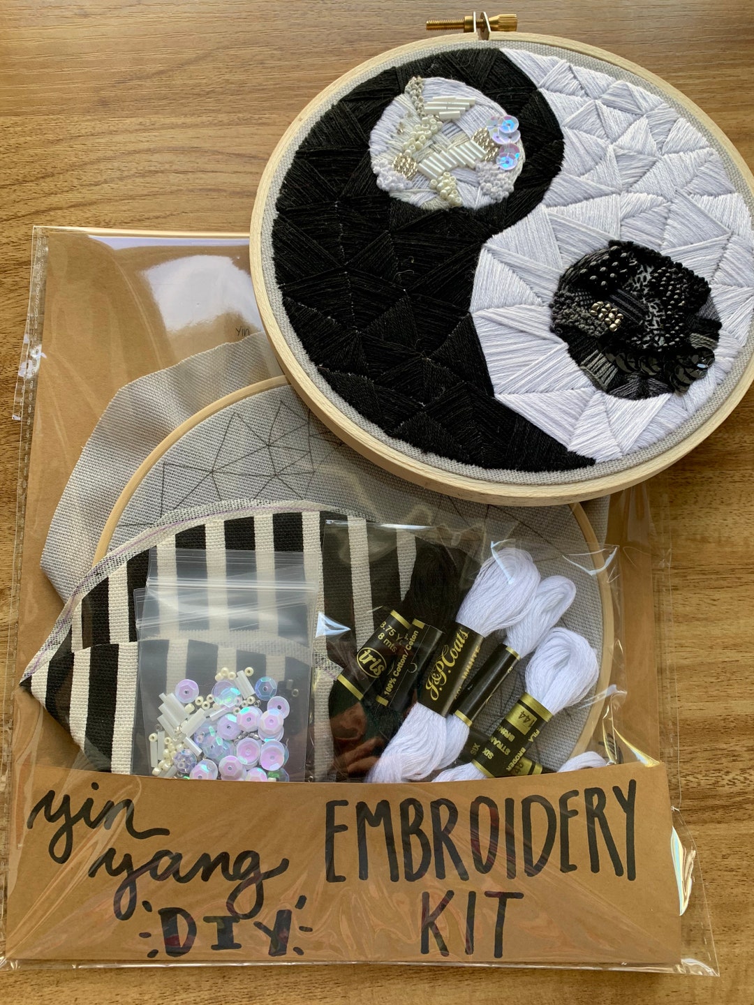 Abstract Yin Yang Embroidery Kit - Etsy