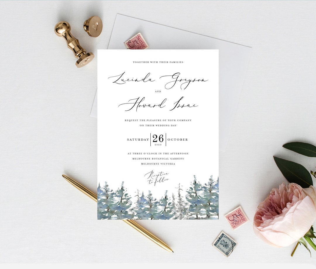 Forest Wedding Invite INSTANT DOWNLOAD Template, PDF, Printable ...