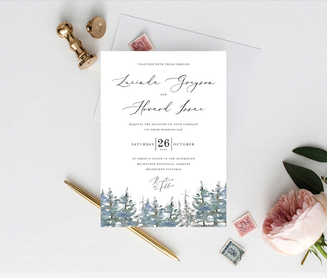Forest Wedding Invite INSTANT DOWNLOAD Template PDF - Etsy