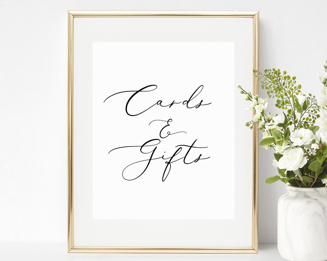 Simple Cards & Gifts Sign, INSTANT DOWNLOAD, Printable Wedding Gifts ...