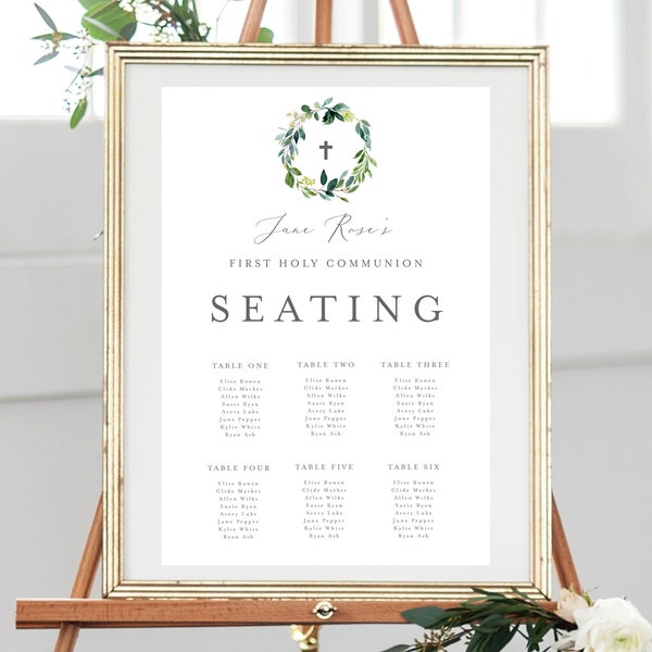 First Holy Communion Seating Chart - Etsy
