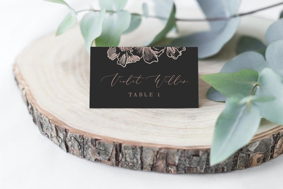 Rose Gold Foil Place Cards Printable INSTANT DOWNLOAD Wedding | Etsy