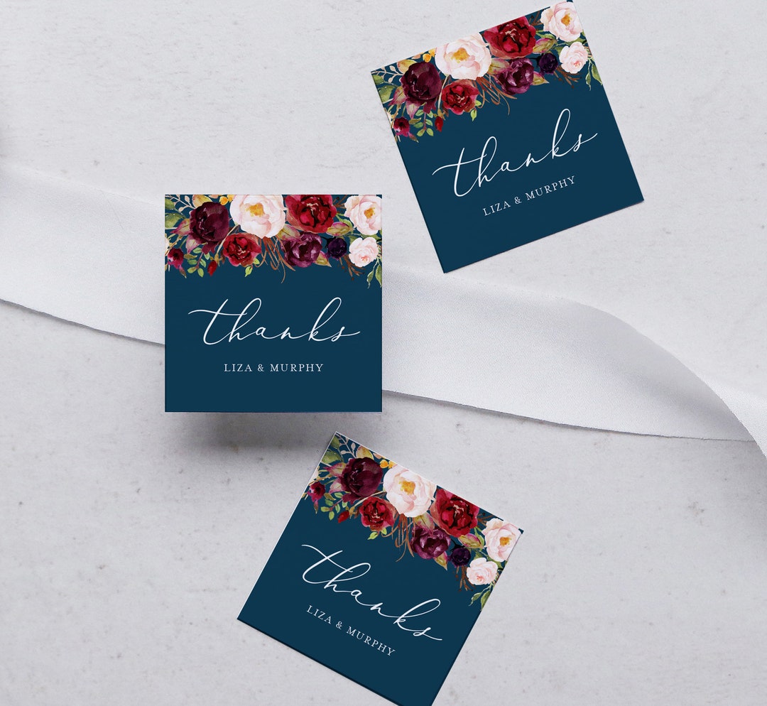 Wedding Thank You Tag INSTANT DOWNLOAD Favor Tag, Favour, Thanks Tag ...
