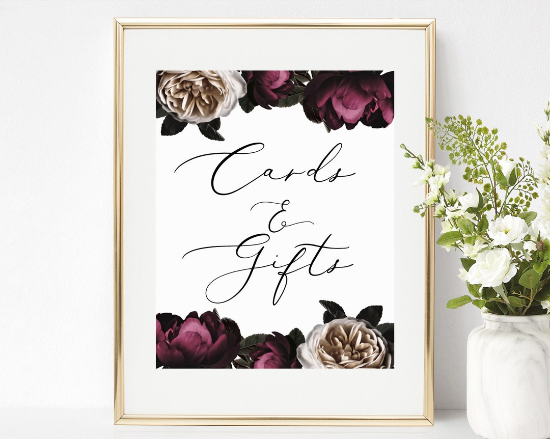 Moody Cards & Gifts Sign INSTANT DOWNLOAD Printable Wedding - Etsy