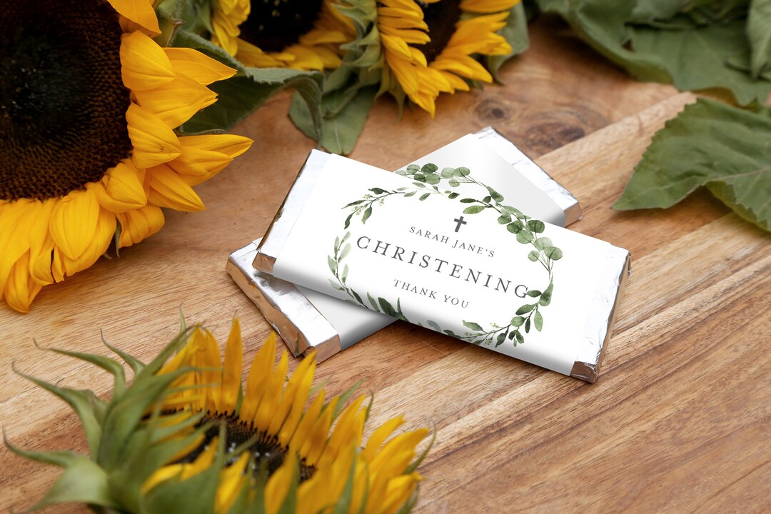 Christening Chocolate Bar Wrapper INSTANT DOWNLOAD Chocolate Wrappers ...