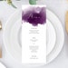 Purple Menu Printable INSTANT DOWNLOAD Wedding Menu, DIY Printable ...