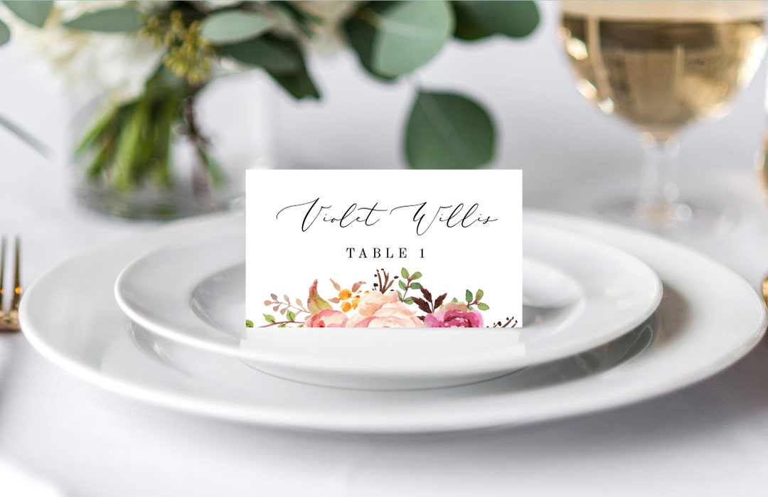 Boho Place Cards Printable INSTANT DOWNLOAD, Wedding Name Cards, DIY ...