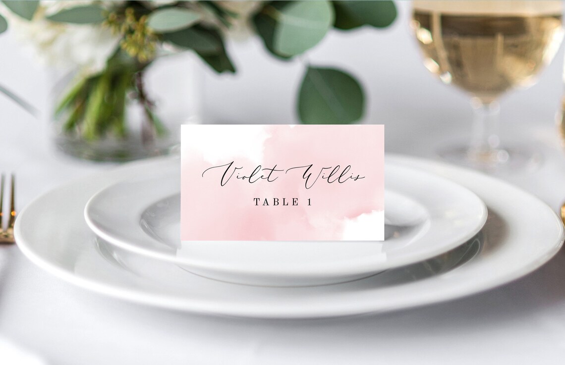 Blush Pink Place Cards Printable INSTANT DOWNLOAD Wedding - Etsy