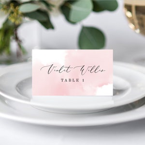 Blush Pink Place Cards Printable INSTANT DOWNLOAD, Wedding Name Cards ...